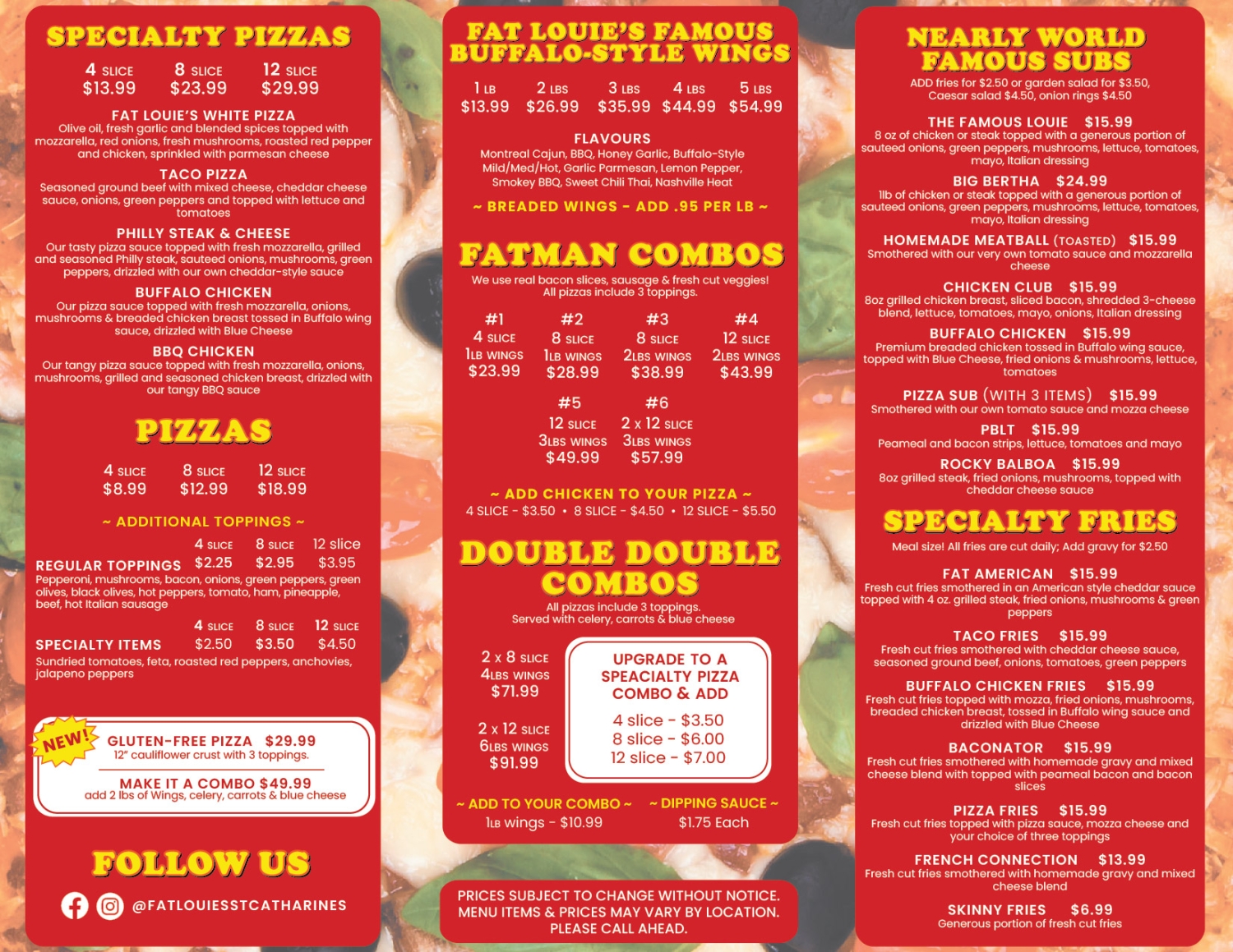Menu - Fat Louie's